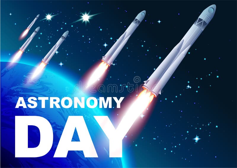 Astronomy Day Greeting Card with Sun and Solar System Planets and Text ...