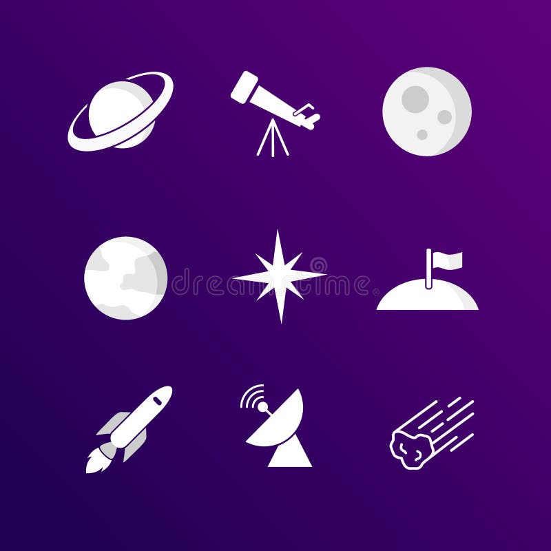 Astronomy icon set vector stock vector. Illustration of science - 191488956