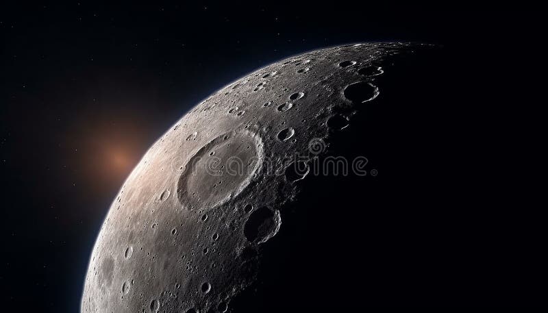 Astronomy Impact Moonlight Illuminates Dark Space, Orbiting Planetary ...