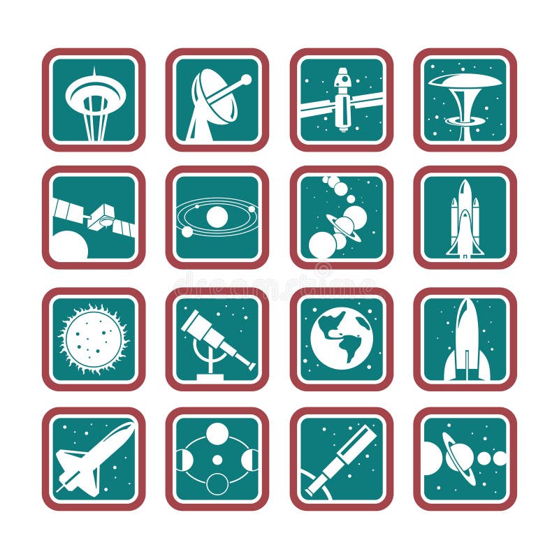 Astronomy Outer Space Icon Pack Stock Vector - Illustration of ...