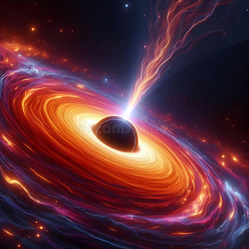 Astronomy Rotating Black Hole Stock Illustration - Illustration of ...