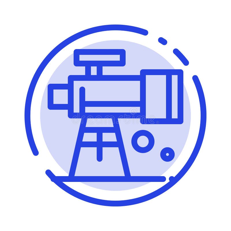 Astronomy, Scope, Space, Telescope Blue Dotted Line Line Icon Stock ...
