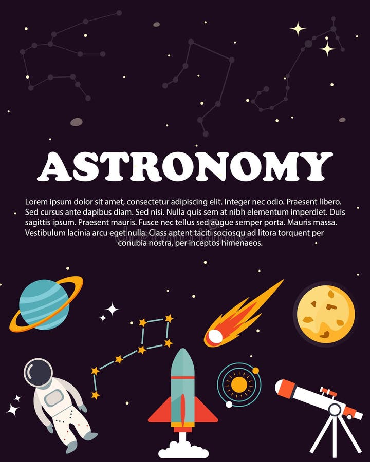 Astronomy Study. Education and Science Layout Concepts. Flat Modern ...