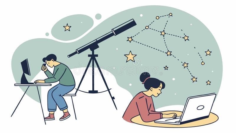 Astronomy Study Night Sky Observation. Vector Design Generative AI ...