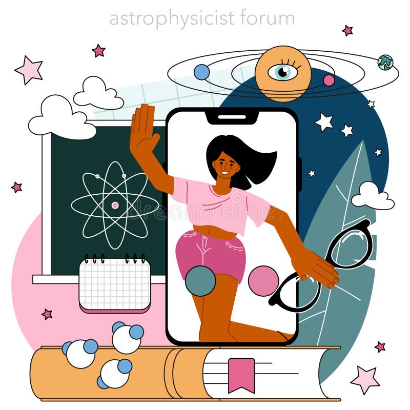 Astrophysicist Online Service or Platform. Scientist Studying Stock ...