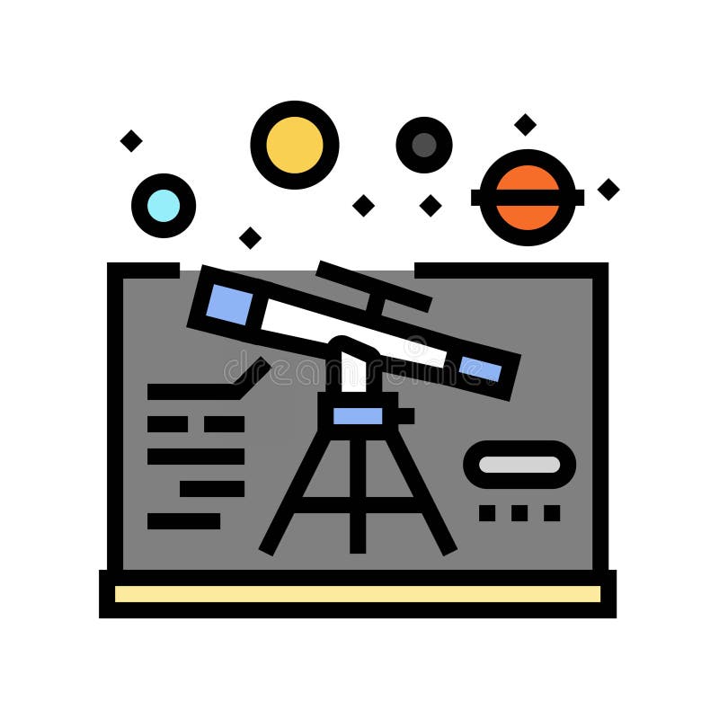 Astrophysics Space Exploration Color Icon Vector Illustration Stock ...