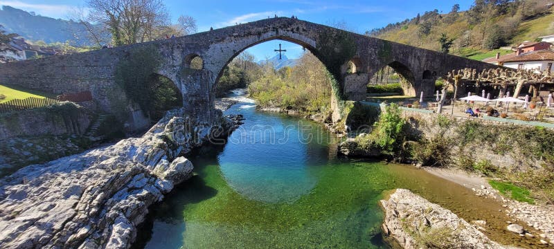 Asturia Roman Bridge in Sunny Day Stock Image - Image of sunny, asturia ...