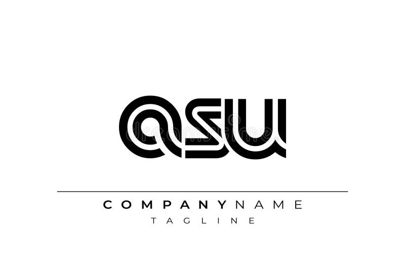 ASU Creative Unique Modern Letter Logo Design Stock Vector ...