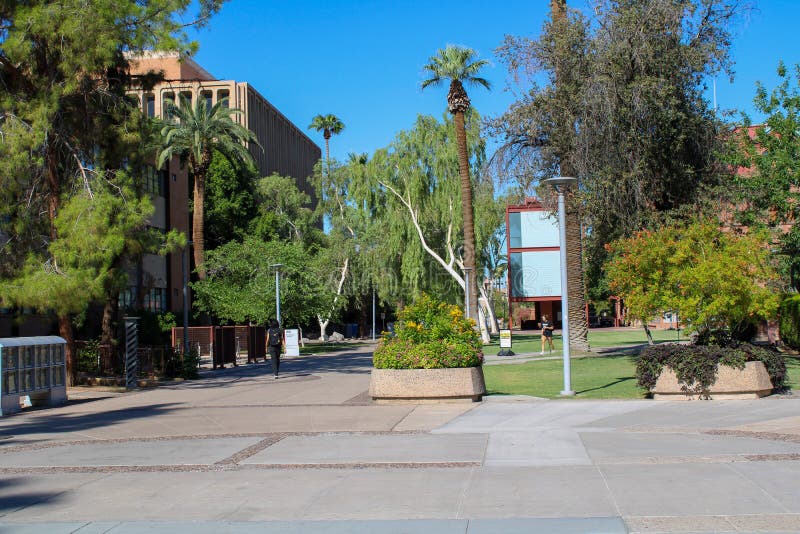 ASU Tempe campus editorial stock photo. Image of flower - 267673493