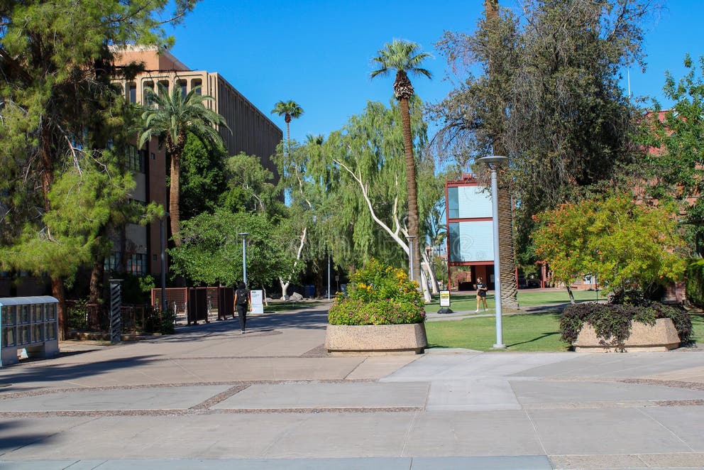 ASU Tempe campus editorial stock photo. Image of flower - 267673493