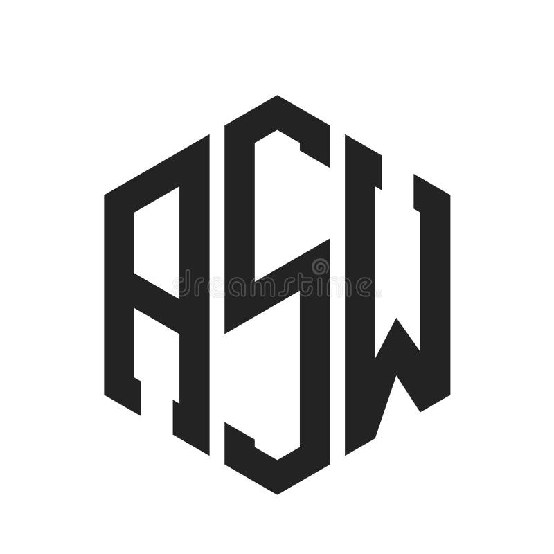 ASW Logo Design. Initial Letter ASW Monogram Logo Using Hexagon Shape ...