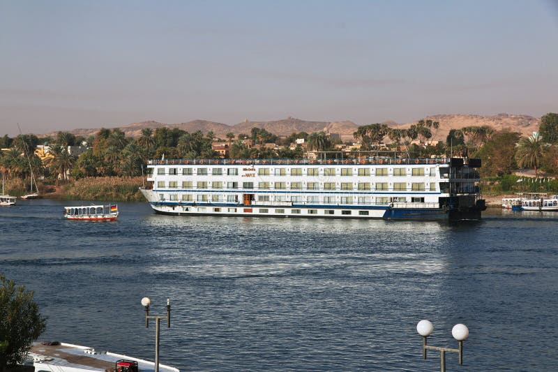 Aswan, Egypt - 27 Feb 2017: the Ship on Nile River in Aswan, Egypt ...