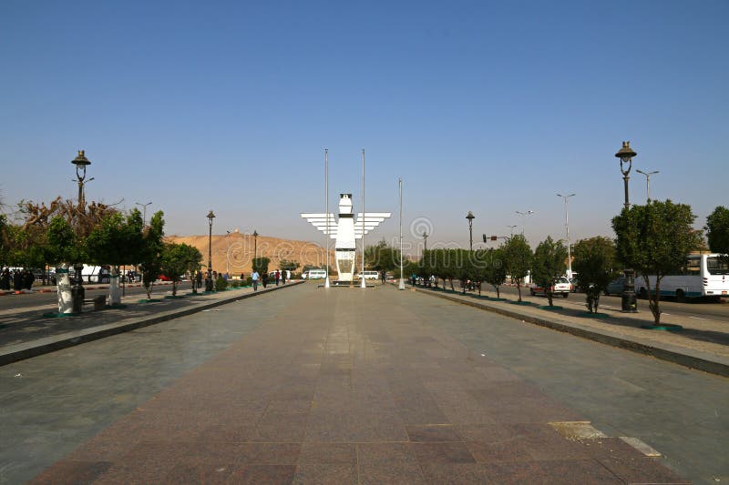 Aswan, Egypt - 27 Feb 2017: the Statue in Aswan City on Nile River ...