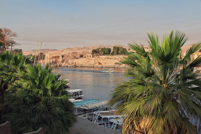 Aswan, Egypt - 27 Feb 2017: the View on Nile River in Aswan, Egypt ...