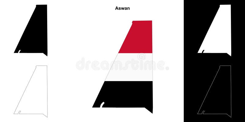 Aswan outline map stock vector. Illustration of border - 334687936