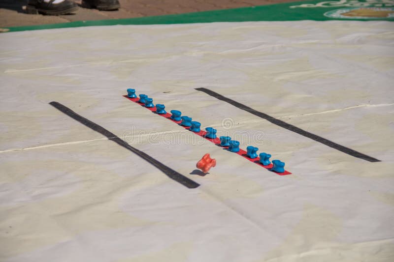 Asyk Atu - National Kazakh Game. Knocking Out the Asyk Stock Image ...