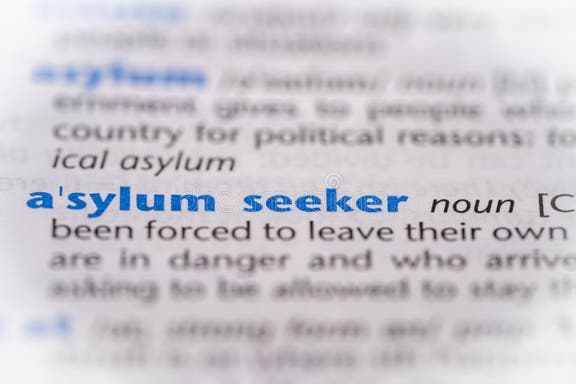 Asylum Seeker Word in a Dictionary. Selective Focus, Close Up Stock ...