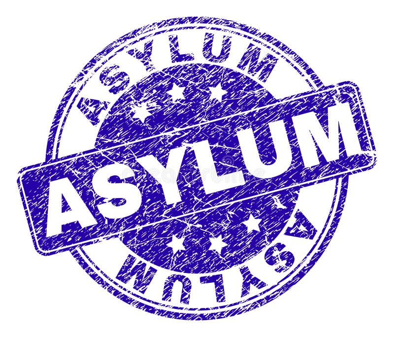 Grunge ASYLUM Framed Rounded Rectangle Stamp Stock Vector ...