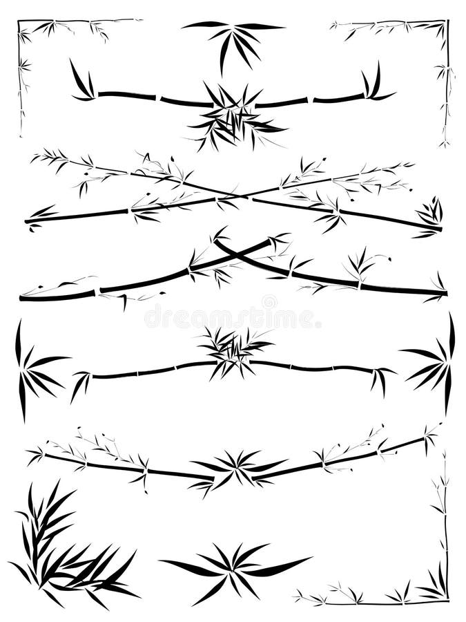 Asymmetric Border Decoration from Bamboo Stock Vector - Illustration of ...