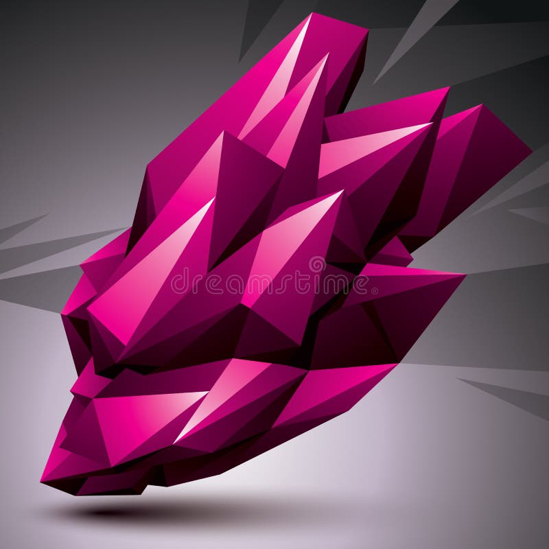 Asymmetric 3D Abstract Object, Bright Geometric Spatial Form. Re Stock ...