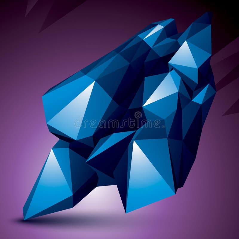 Asymmetric 3D Abstract Object, Bright Geometric Spatial Form. Re Stock ...