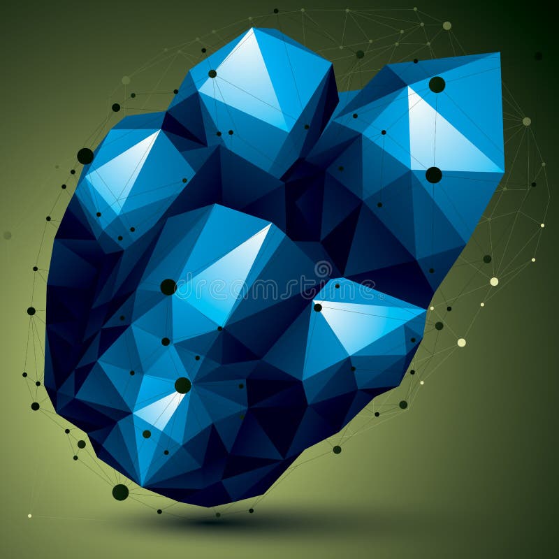 Blue Abstract 3D Structure Polygonal Vector Object Stock Vector ...
