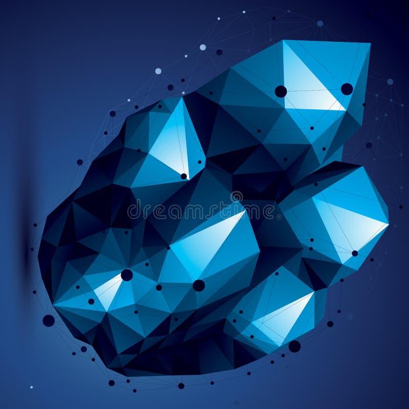 Blue Abstract 3D Structure Polygonal Vector Object Stock Vector ...
