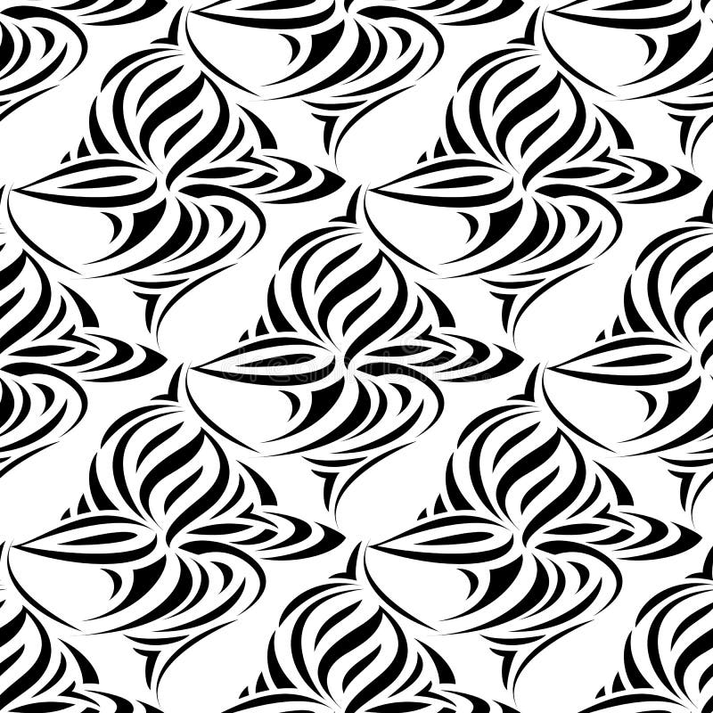 Asymmetric Pattern - Hand Drawn. Stylized Floral Ornament - Flowing ...