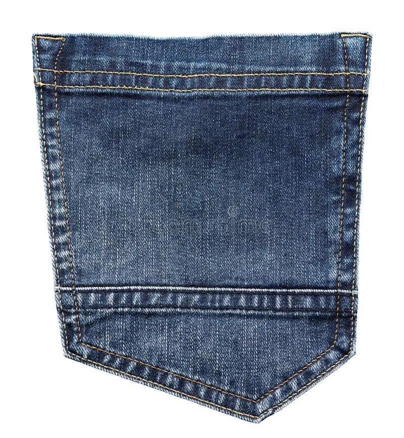 Asymmetrical Blue Denim Back Pocket on Isolated Background Stock Image ...
