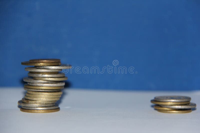 Asymmetrical Composition Rule of Coins Stock Photo - Image of white ...