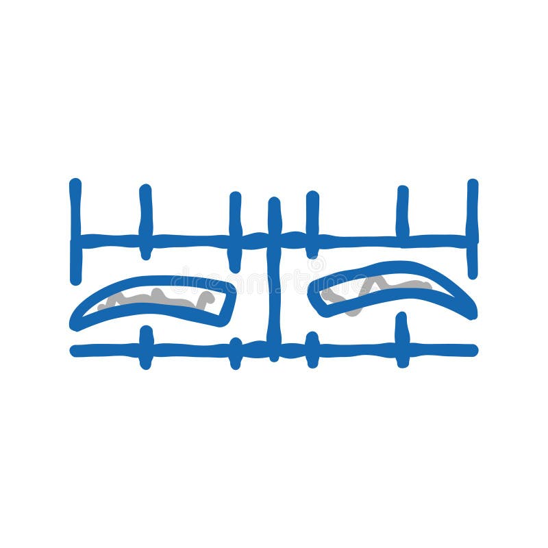 Asymmetrical Eyebrow Features Icon Doodle Illustration Stock Vector ...