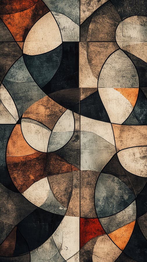 Asymmetrical Geometric Grid Pattern Stock Illustration - Illustration ...