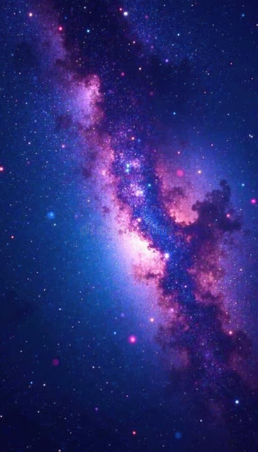 Asymmetrical Purple Blue Galaxy, Dreamy Night Sky, Soft Edges , Space ...