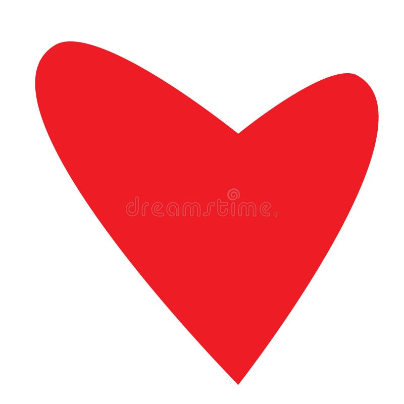 Asymmetrical red heart stock vector. Illustration of white - 248884986