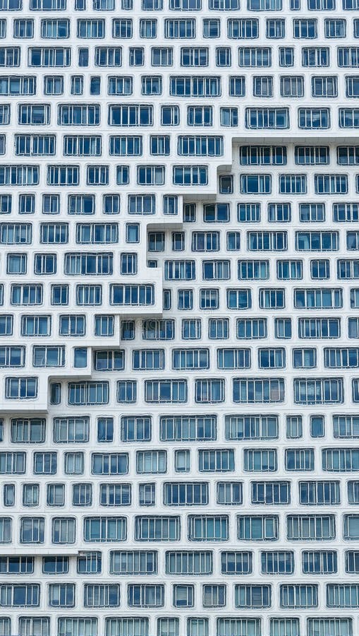 Asymmetrical Skyscraper Windows in Playful Rhythm Stock Illustration ...