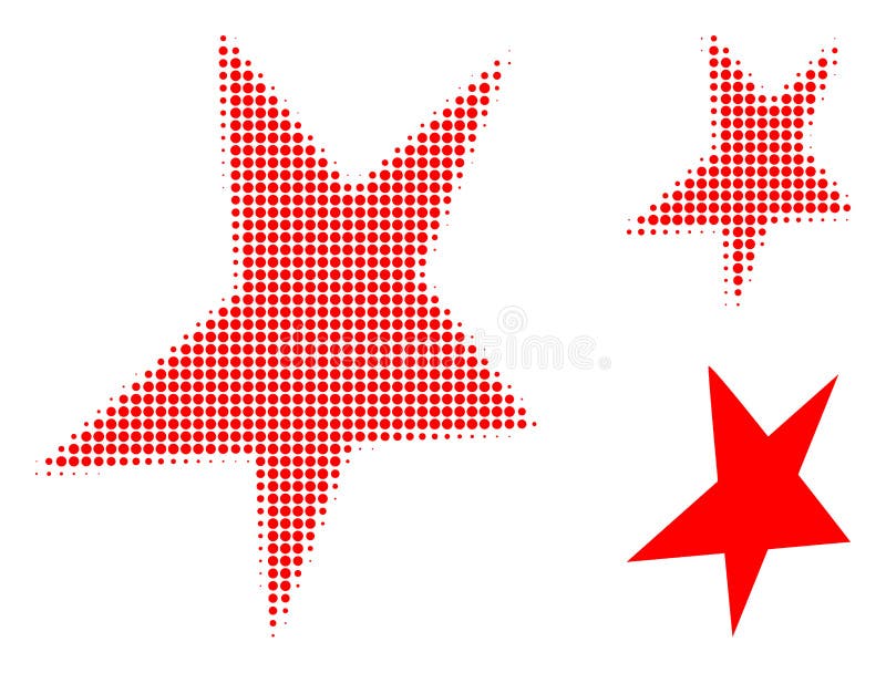 Asymmetrical Star Halftone Dotted Icon Stock Illustration ...