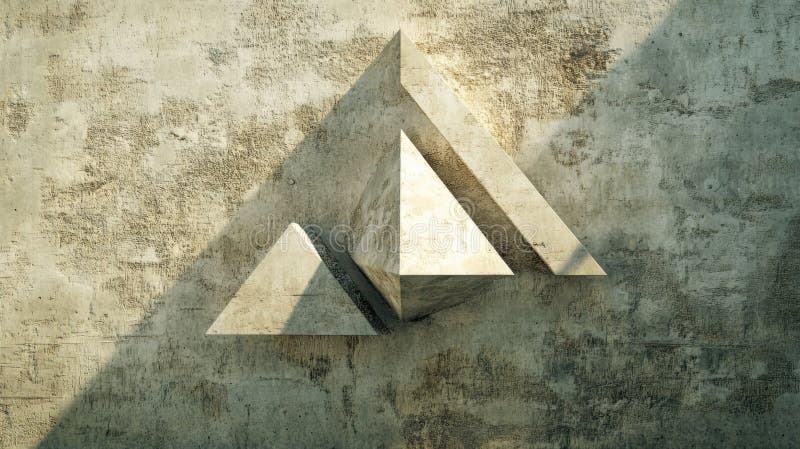 Asymmetrical Triangular Shapes Cast Subtle Shadows On A Textured Surface Creating An Intriguing