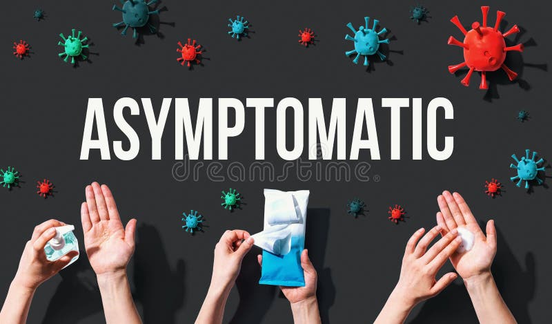 Asymptomatic Theme with Viral and Hygiene Objects Stock Image - Image ...