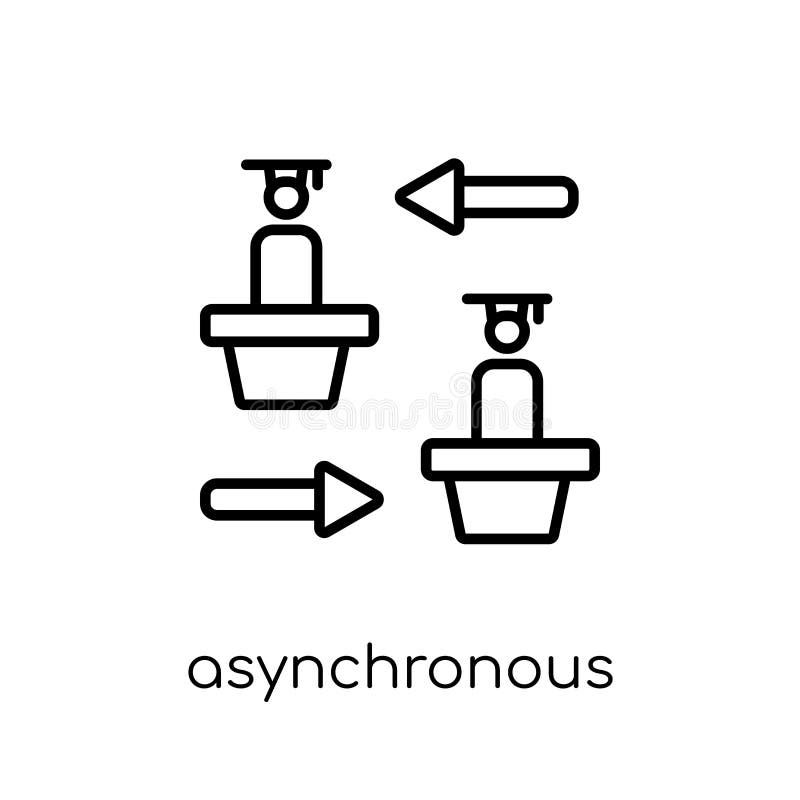 Asynchronous Learning Linear Icon Modern Outline Asynchronous L Stock Vector Illustration Of