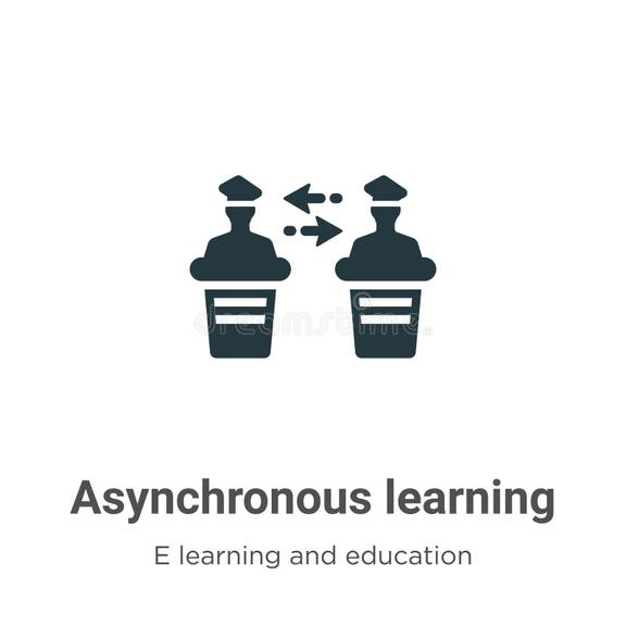 Asynchronous Learning Vector Icon on White Background. Flat Vector ...