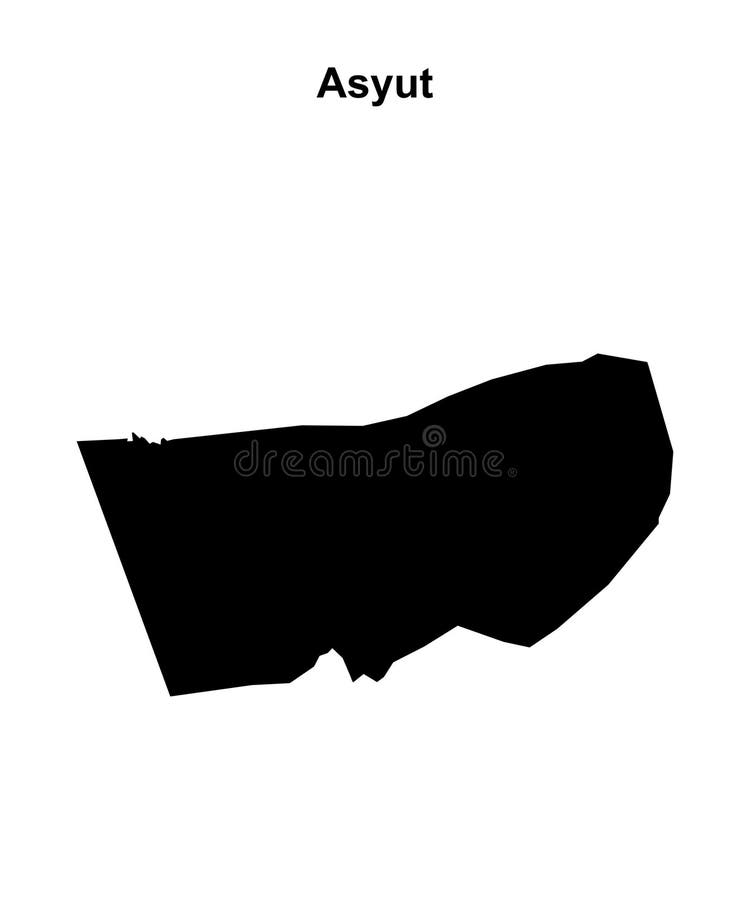Asyut outline map stock vector. Illustration of egypt - 360360313
