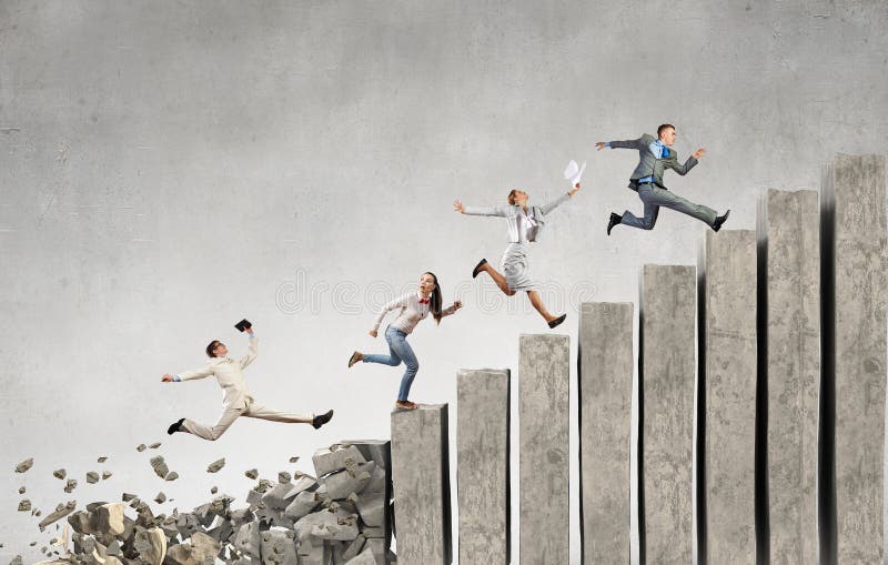 Superando Desafios E Crise Meios Mistos Meios Mistos Foto de Stock ...