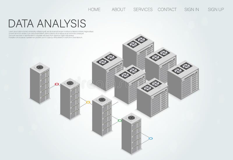 Big Data Background Vector Illustration. Data. Flat Icon. Data Flow ...