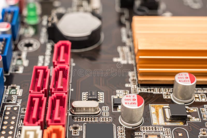 ATA Connectors on Motherboard Serial Foto de archivo - Imagen de equipo ...