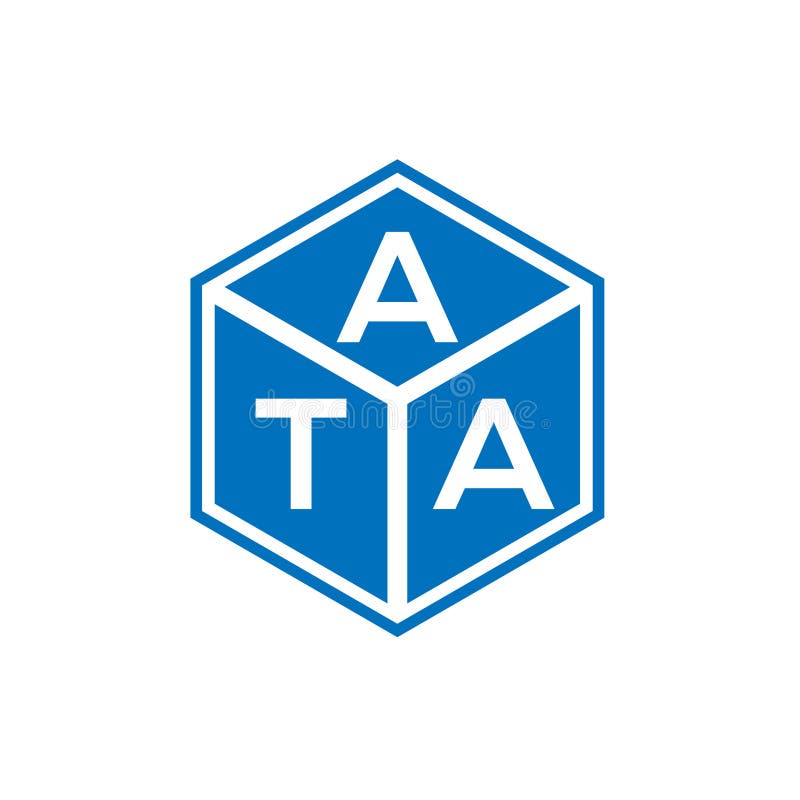 ATA Letter Logo Design on Black Background. ATA Creative Initials ...
