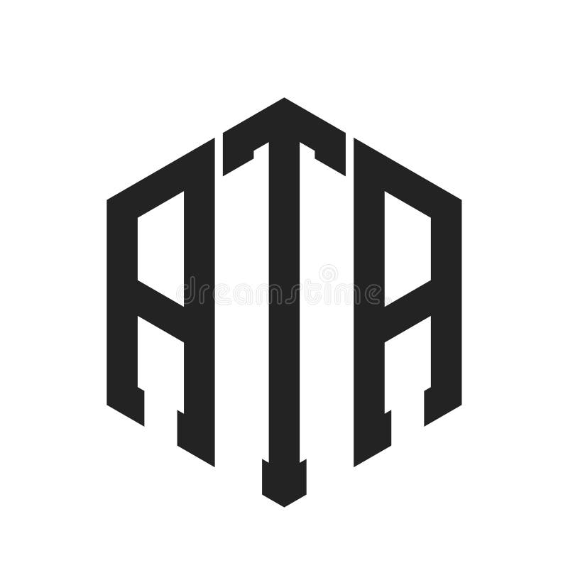 ATA Logo Design. Initial Letter ATA Monogram Logo Using Hexagon Shape ...