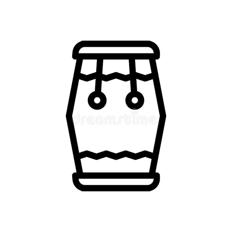 Atabaque Vector Thin Line Icon Stock Vector - Illustration of national ...