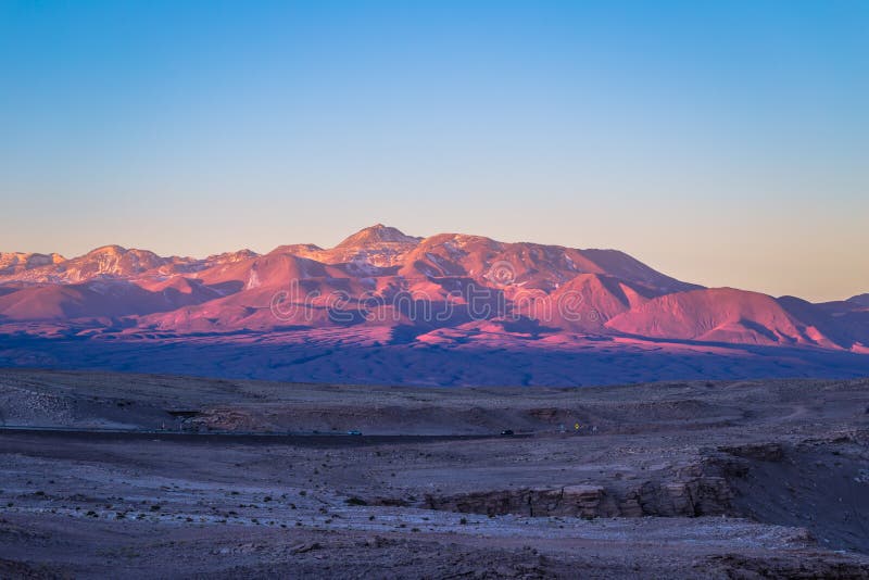 Atacama Desert, Chile - Landscape of the Andes at Sunset in the Atacama ...