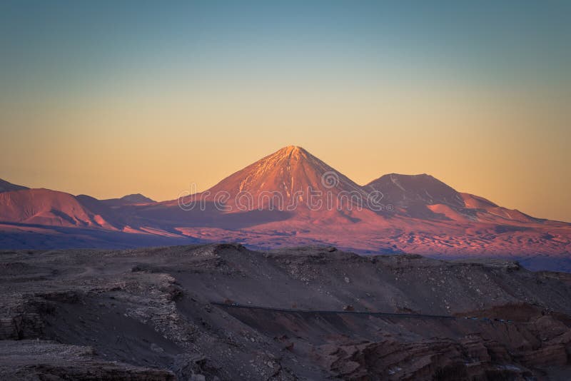 Atacama Desert, Chile - Landscape of the Andes at Sunset in the Atacama ...