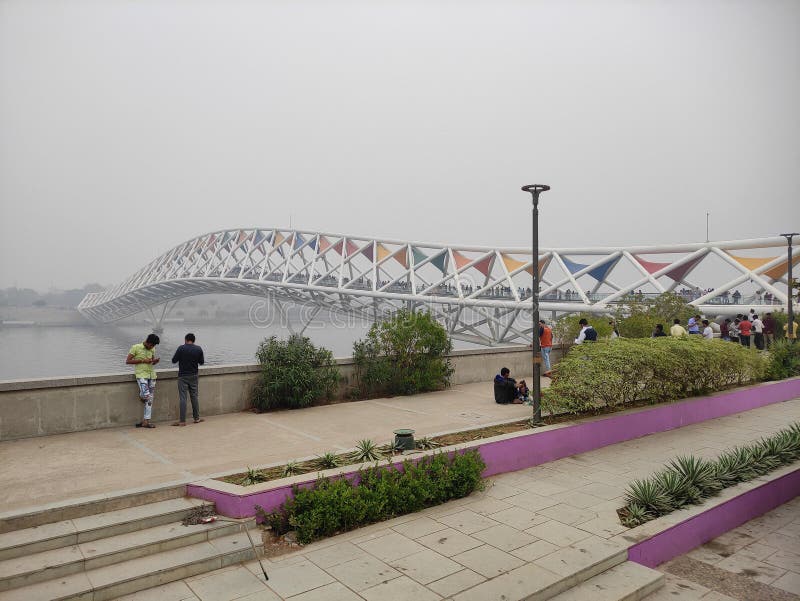 Atal Bridge Ahmedabad Riverfront Editorial Photography - Image of ...